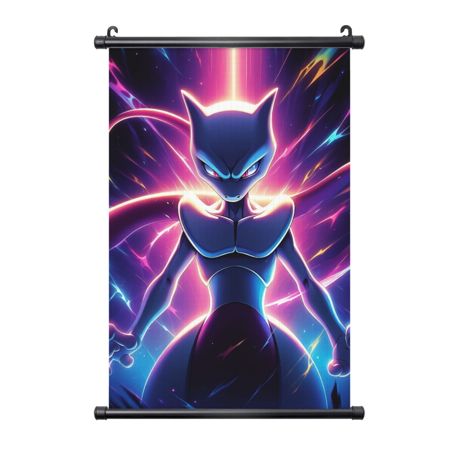 Mewtwo Poster Plastic Shaft Wall Hanging Banner Painting Canvas Artwork ...