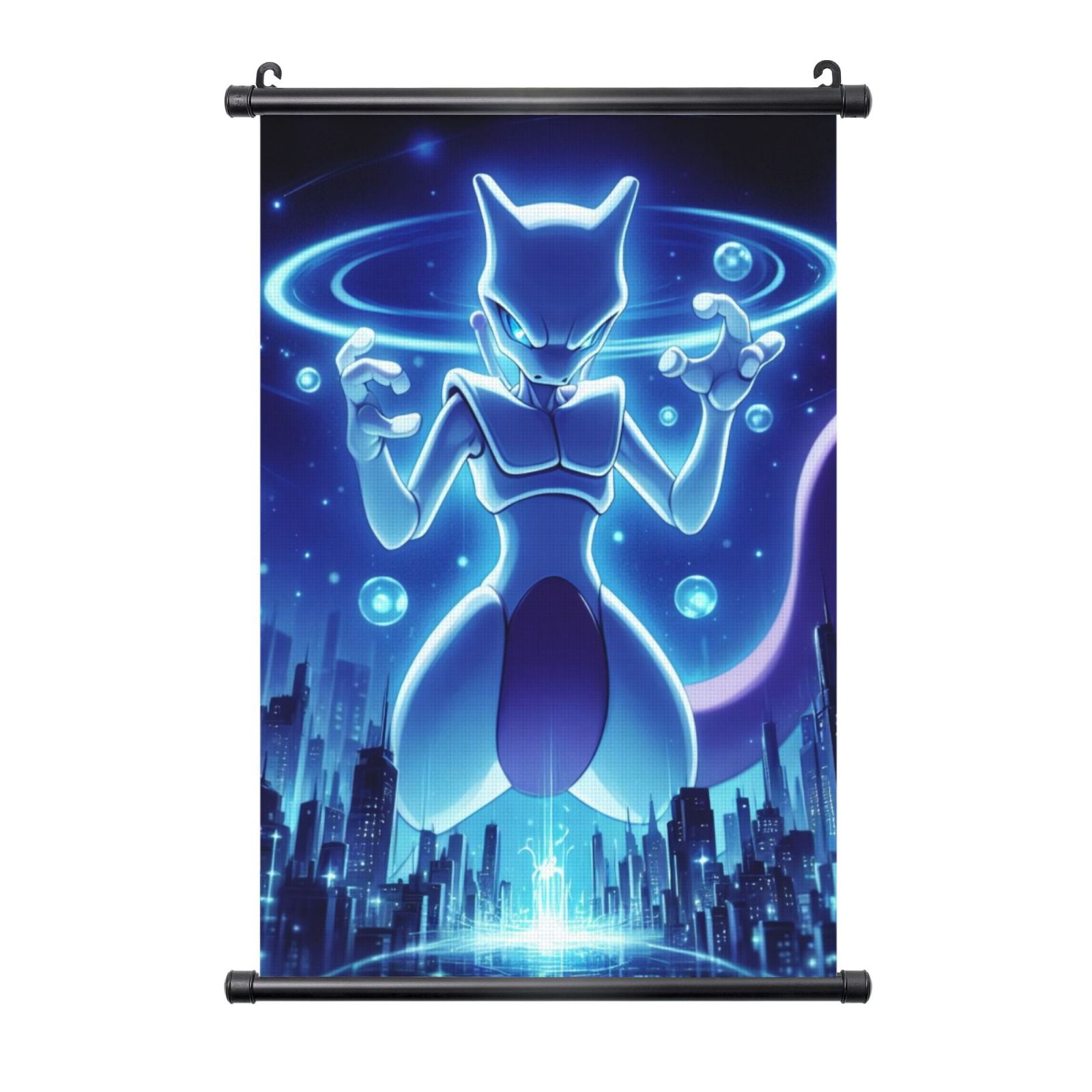 Mewtwo Poster Plastic Shaft Wall Hanging Banner Painting Canvas Artwork ...