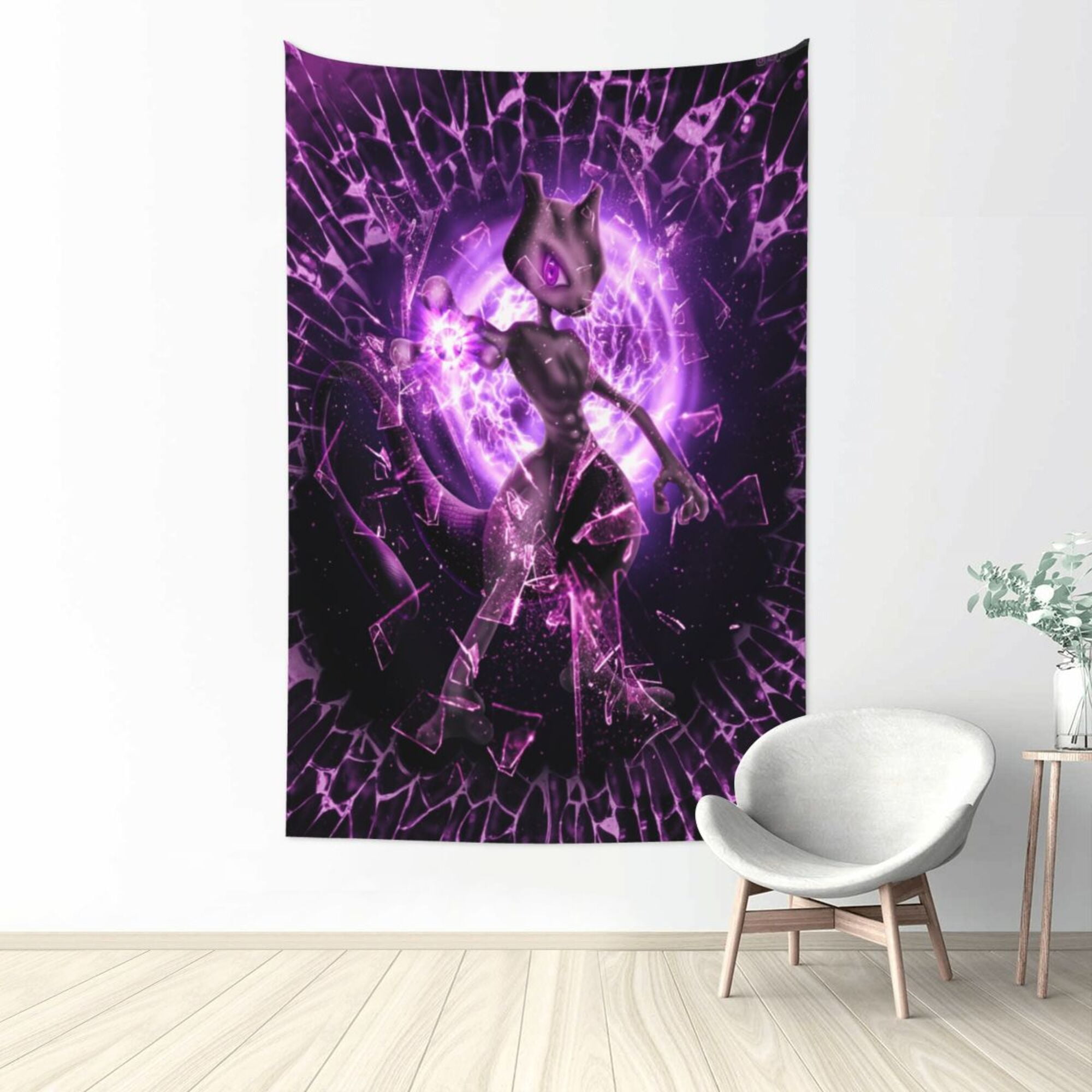Mewtwo Tapestry Large Banner Wall Hanging Tapestries Aesthetic Poster ...
