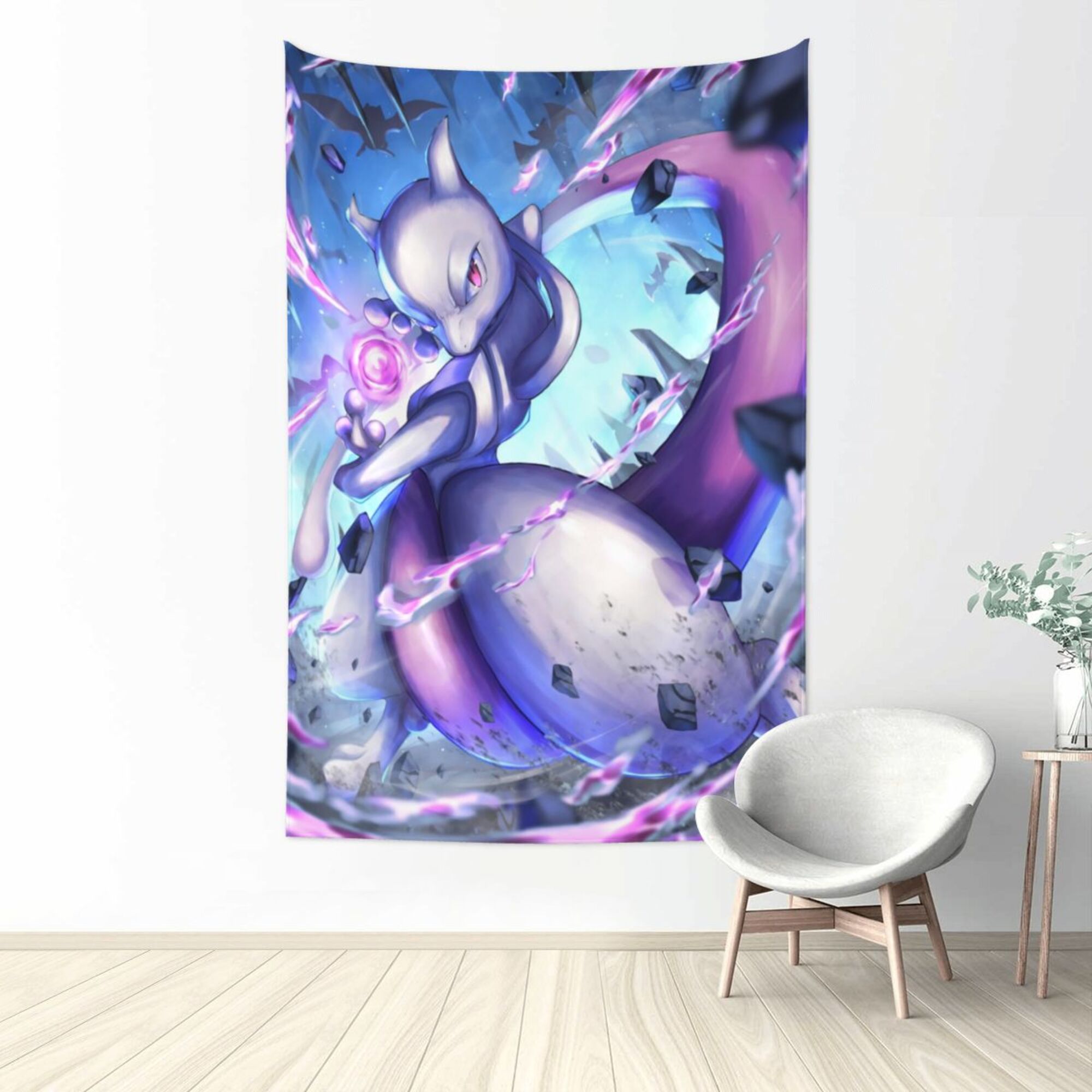 Mewtwo Tapestry Large Banner Wall Hanging Tapestries Aesthetic Poster ...