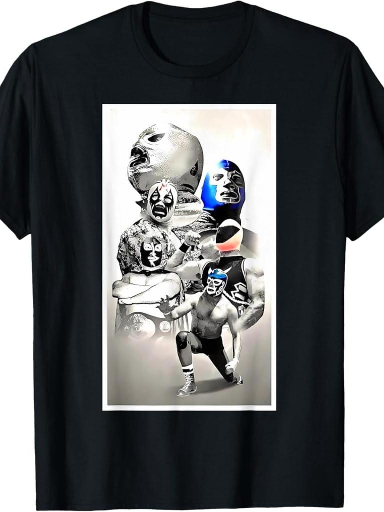 [Mex-Art Demon Blue T-Shirt] Demon Blue Lucha Libre Mexican Wrestler ...