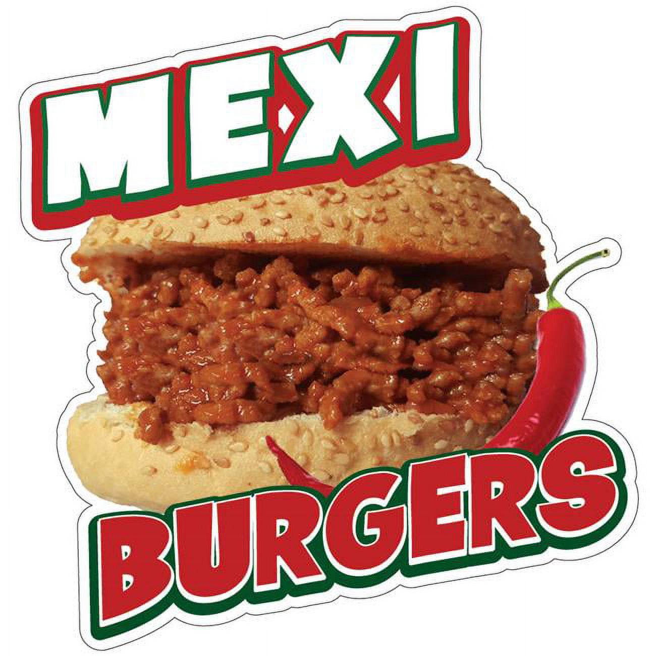 Mexi Burgers 24" Decal Concession Stand Food Truck Sticker - Walmart.com