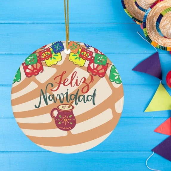 Mexi.Can Concha Bread Ornament Feliz Navidad Ornament For Gift Spanish ...
