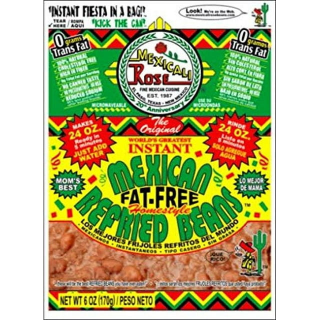 Mexicali Rose Instant Fat-Free Homestyle Refried Beans 7oz (Pack of 3 ...