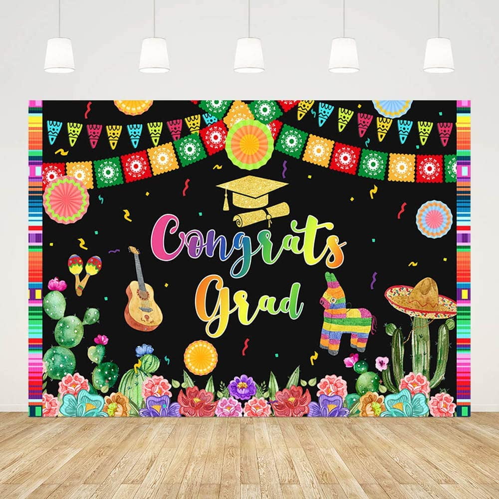 Mexican 2025 Congrats Grad Backdrop Mexican Graduation Prom Party ...