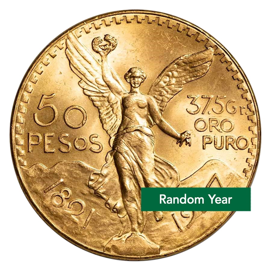 Mexican 50 Pesos Gold Coin AU-BU Condition - Random Year - Walmart.com