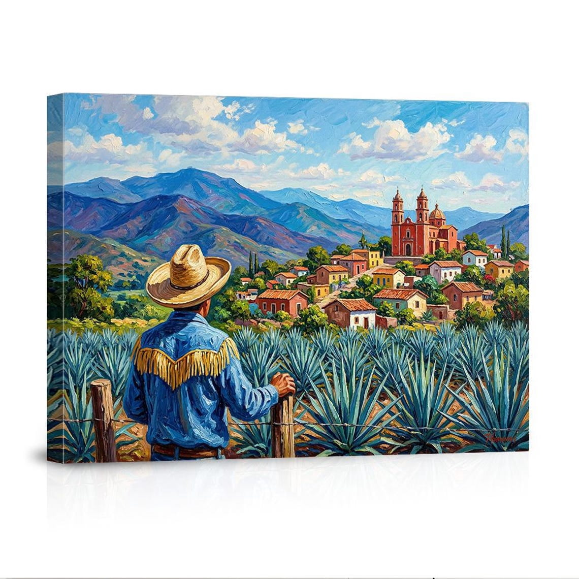 Mexican Agave Field Vibrant Hacienda Village Rustic Rancher ...
