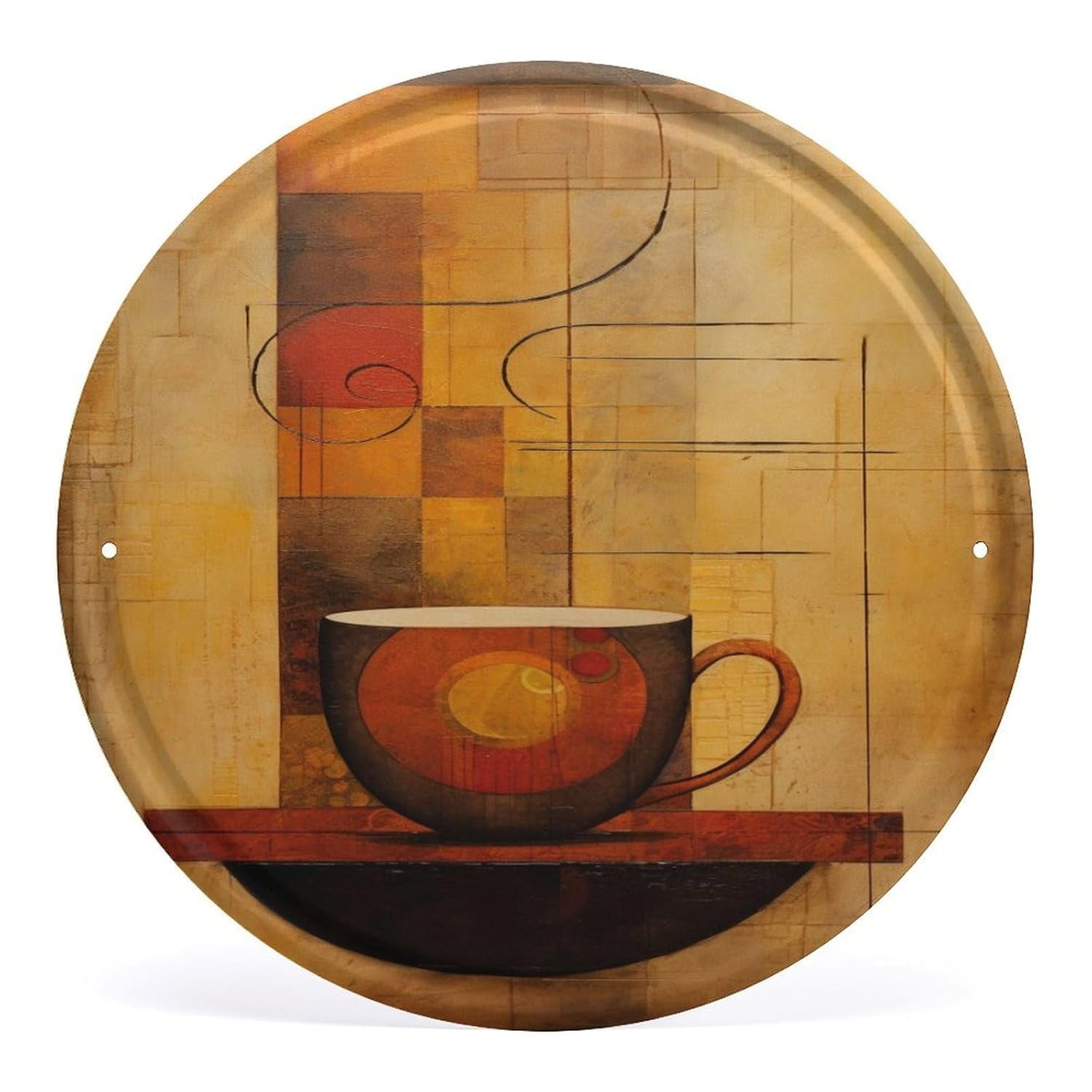 Mexican And American Cultures Coffee Round Aluminum Sign Vintage Coffee ...