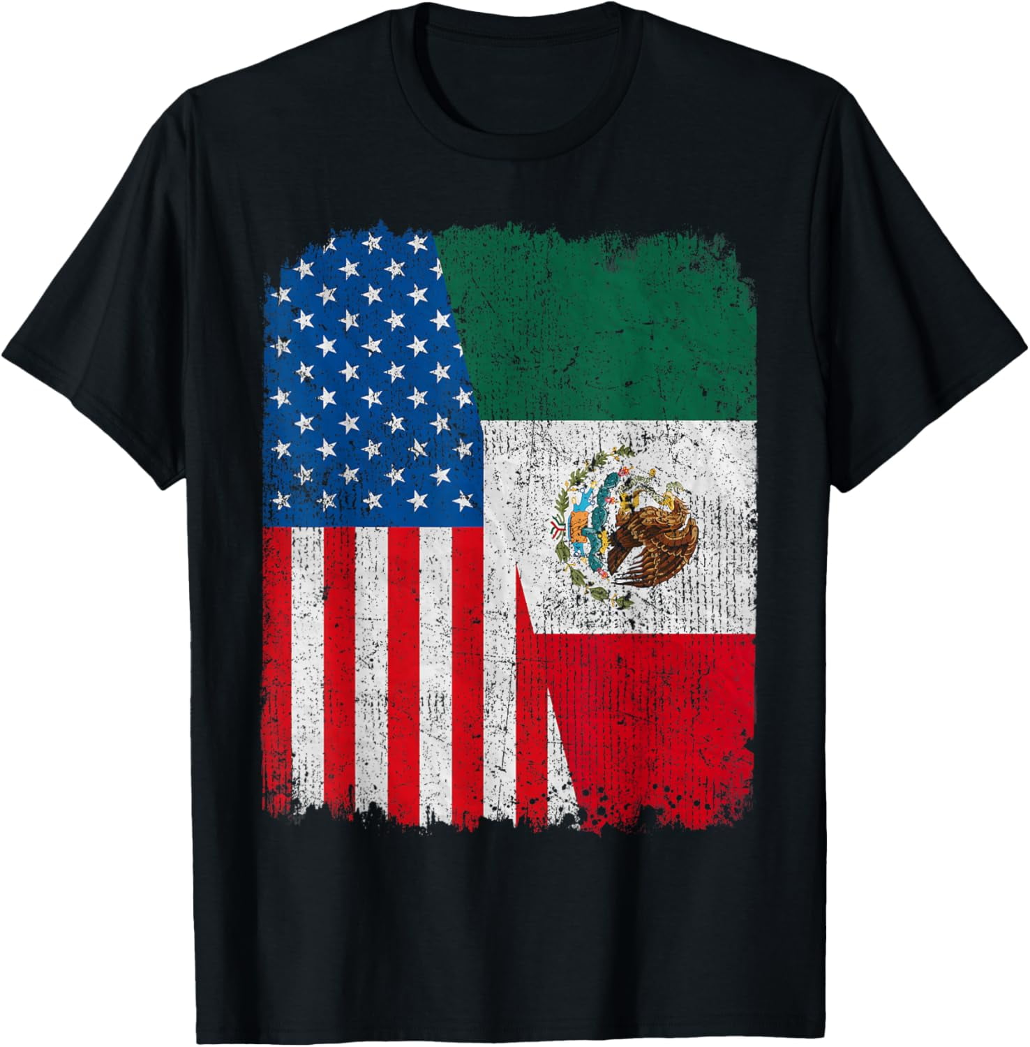 Mexican American Flag Half USA Mexico Root Proud T-Shirt - Walmart.com
