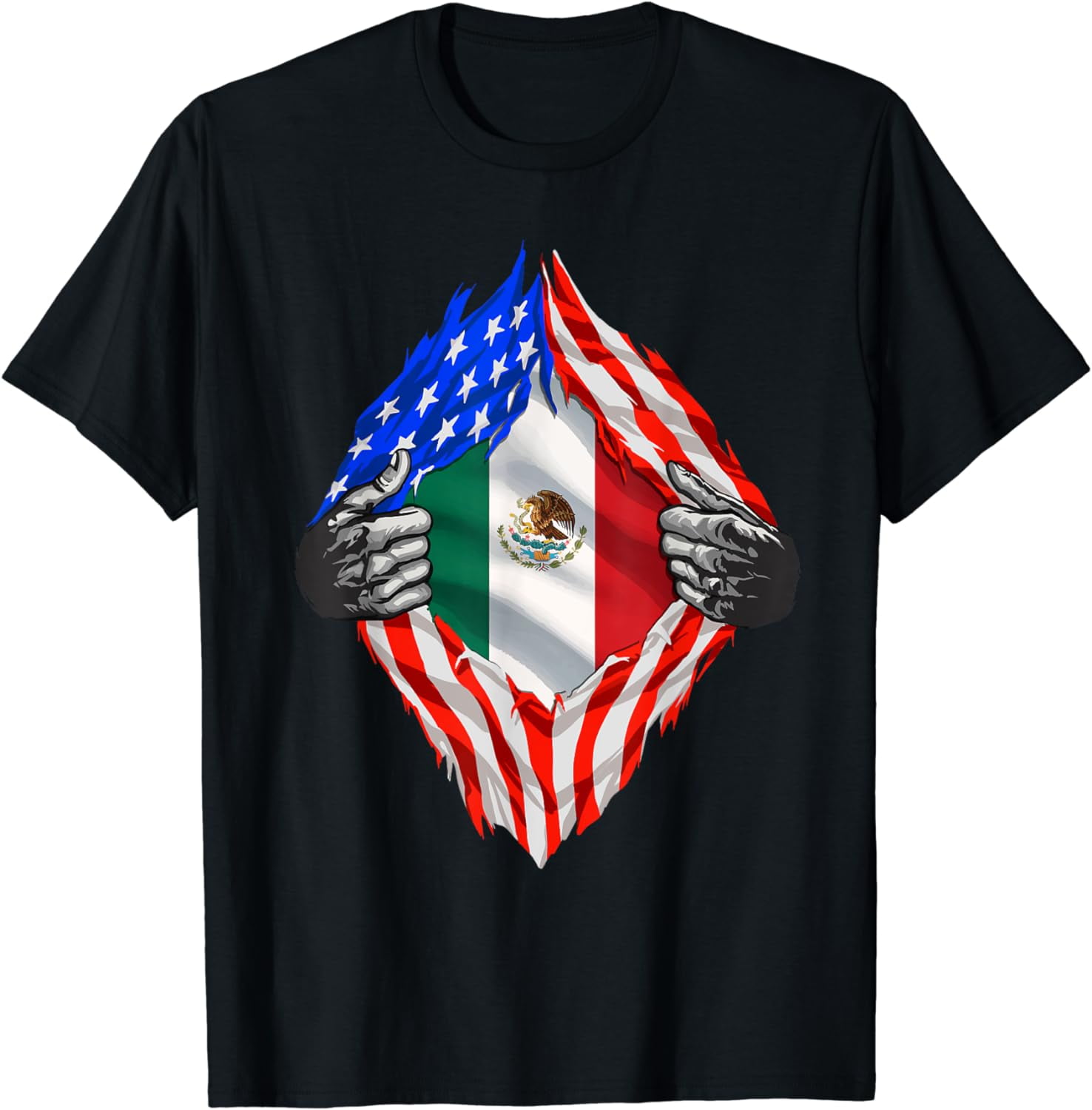 Mexican American Shirt America Mexico Flag Mexican Heritage T-Shirt ...