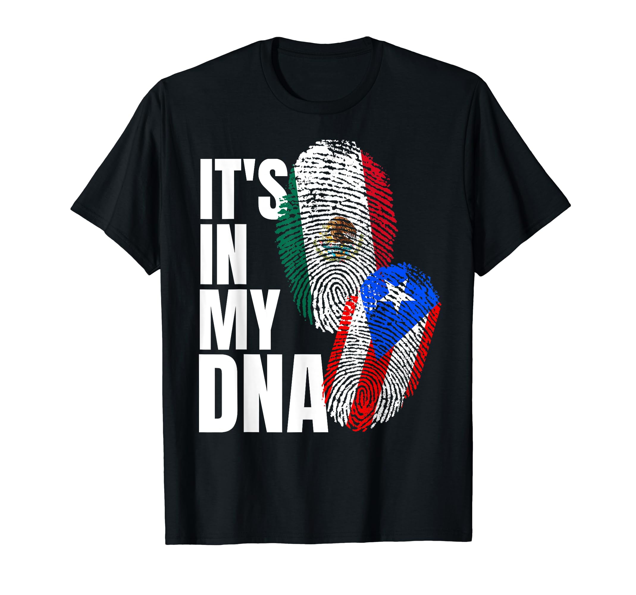 Mexican And Puerto Rican DNA Mix Flag Heritage T-Shirt - Walmart.com