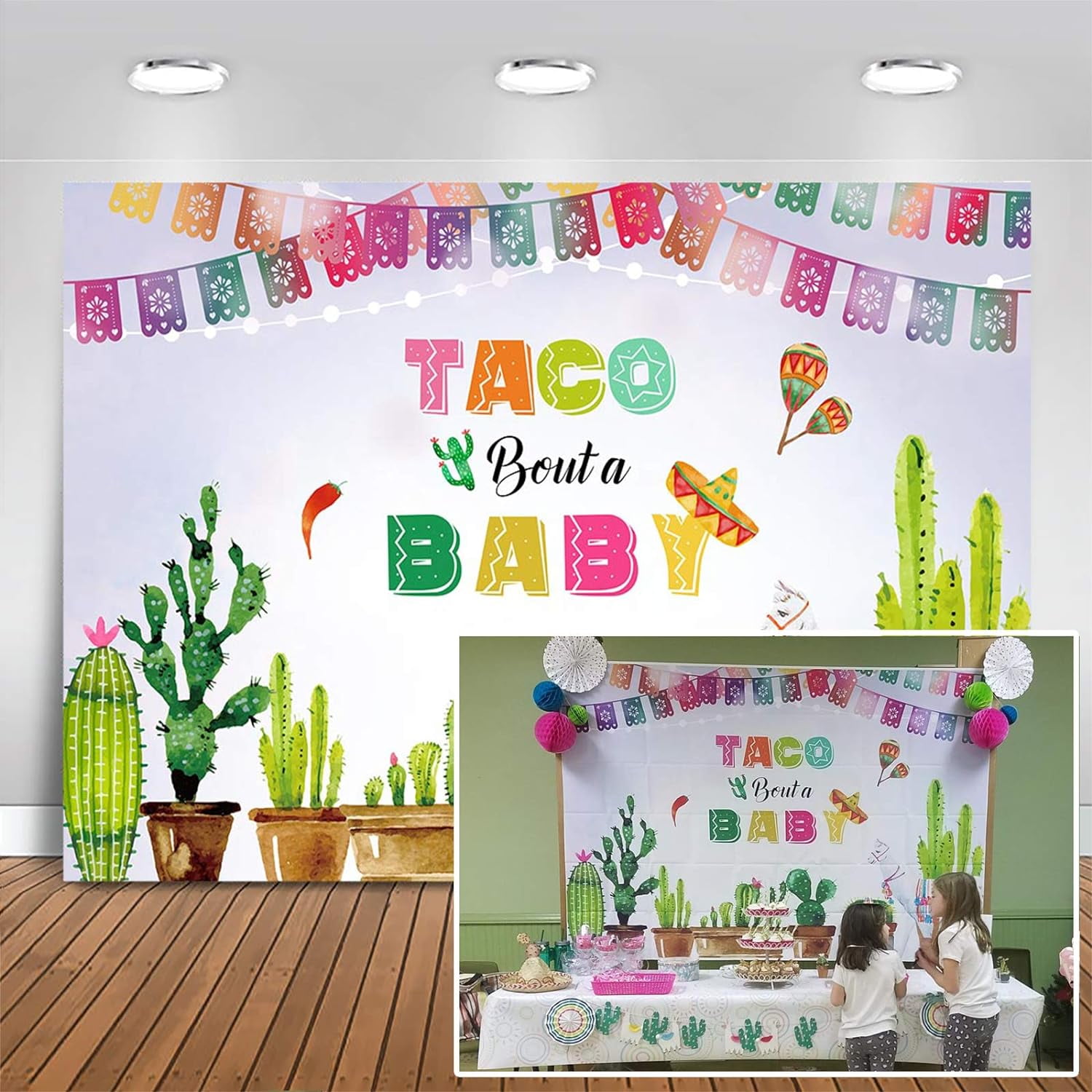Mexican Baby Shower Backdrop Taco Bout a Baby Party Photography ...