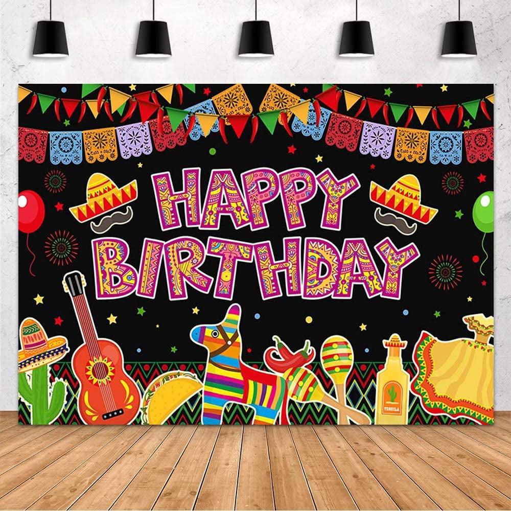 Mexican Birthday Backdrop Mexican Fiesta Party Decorations Fiesta ...