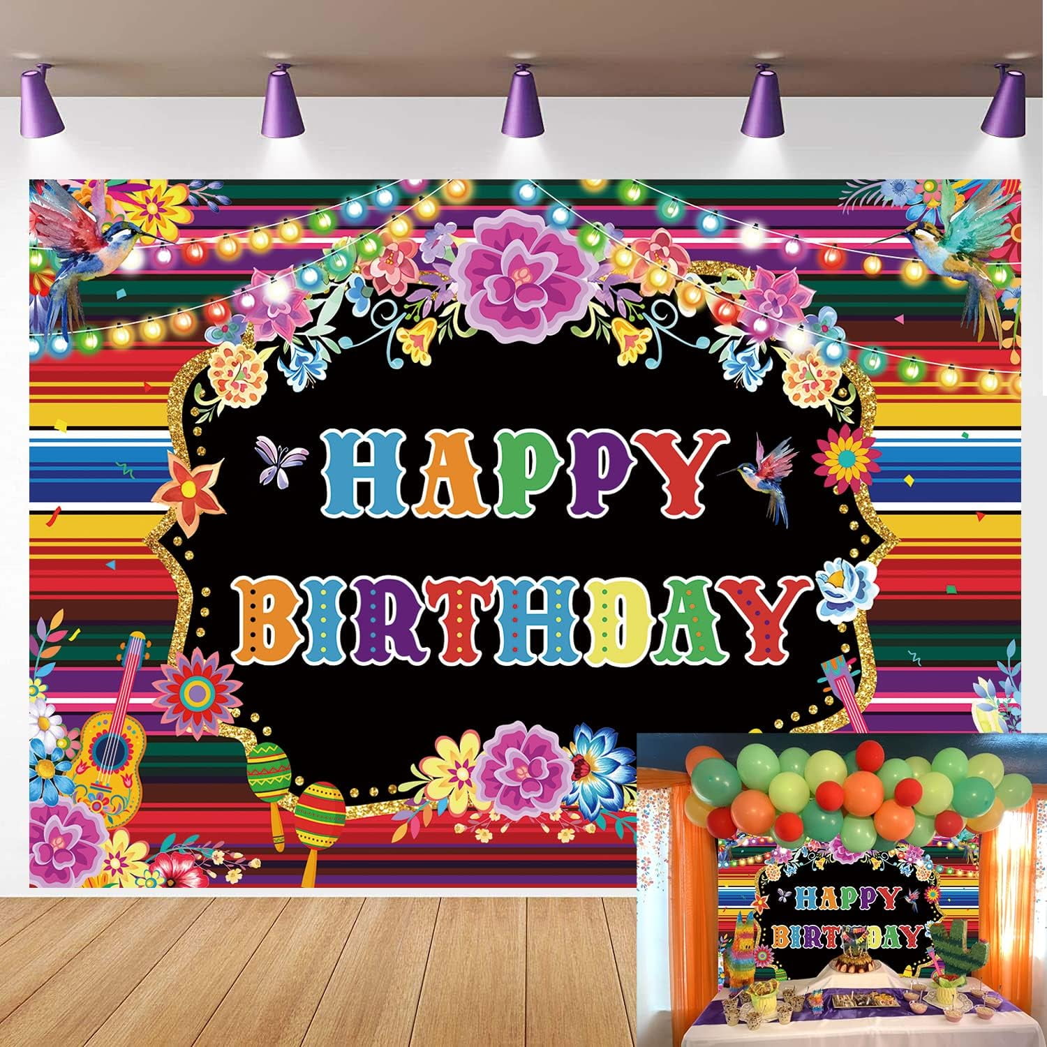 Mexican Birthday Backdrop for Photography Fiesta Themed Party Banners ...