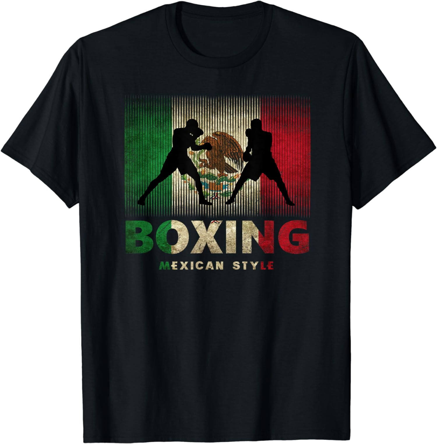 Mexican Boxing Vintage Mexico Flag Mexican Boxing Combat T-Shirt ...
