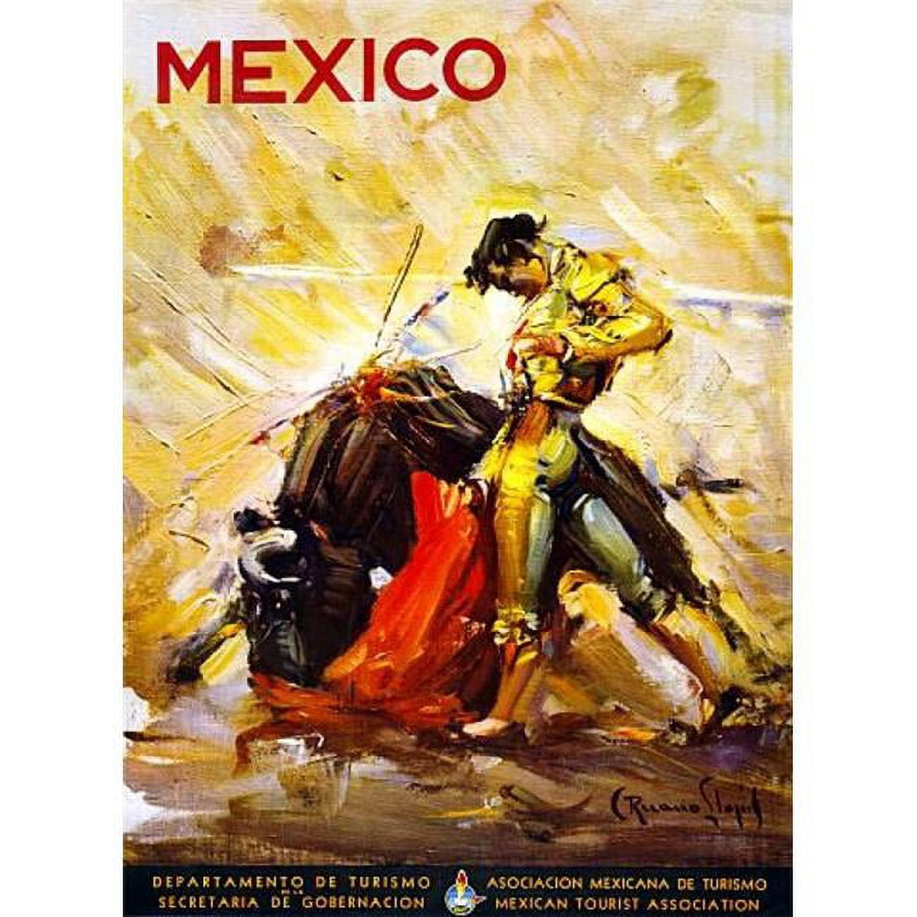 Mexican Bull Fight Vintage Travel Poster Print - 24 x 36 - Walmart.com