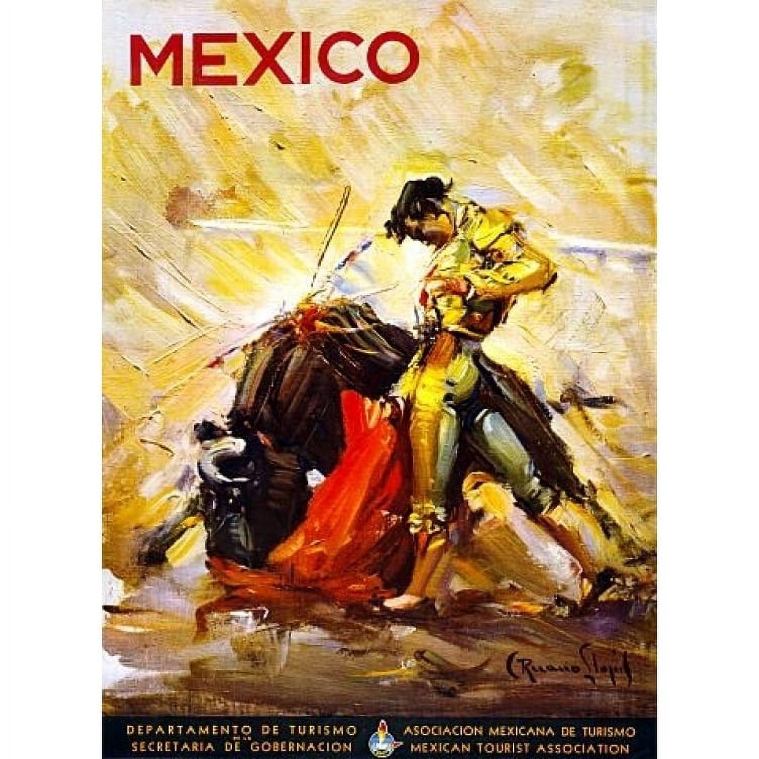 Mexican Bull Fight Vintage Travel Poster Print (24 x 36) - Walmart.com