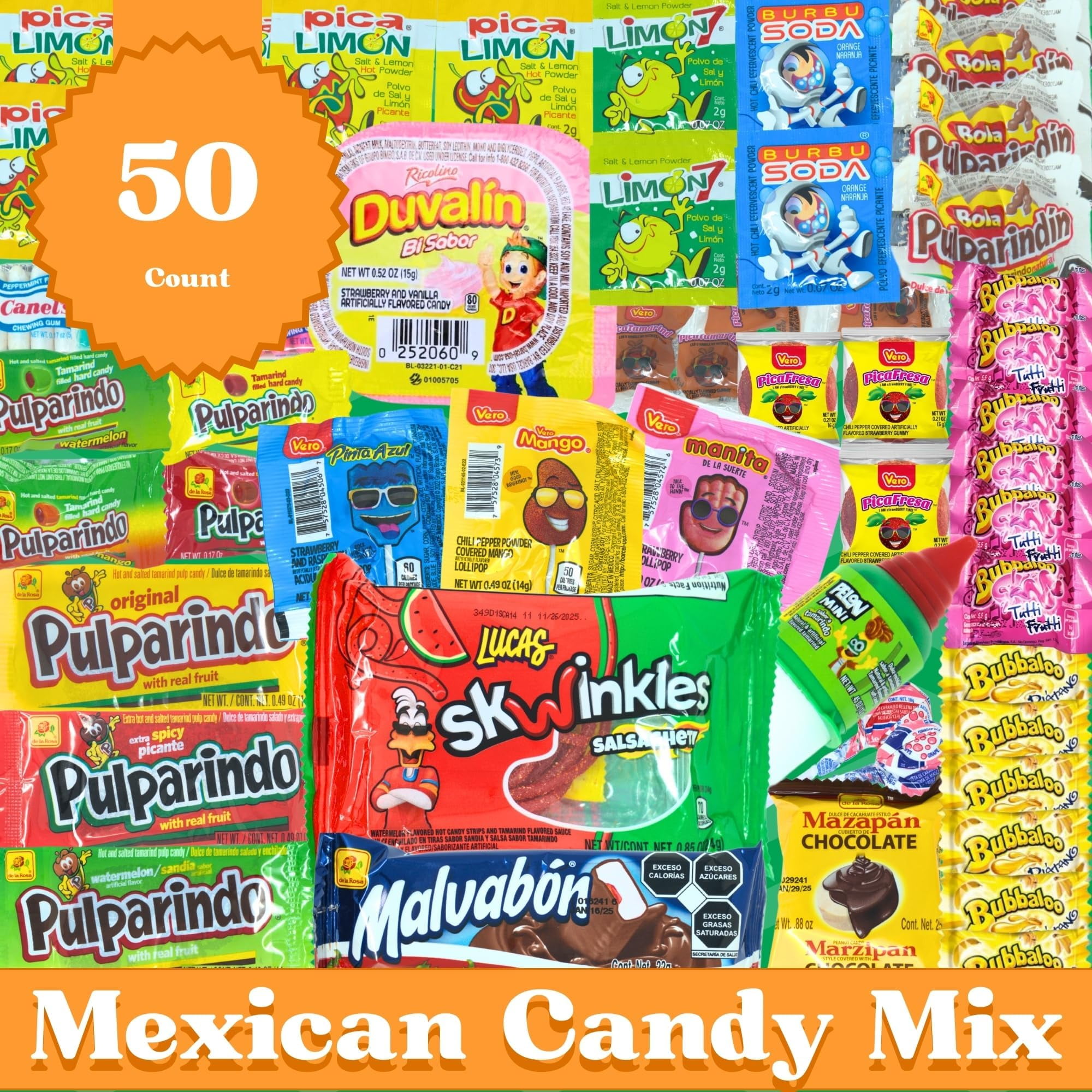 Mexican Candy Variety Pack 50 pieces, Authentic Dulces Mexicanos ...