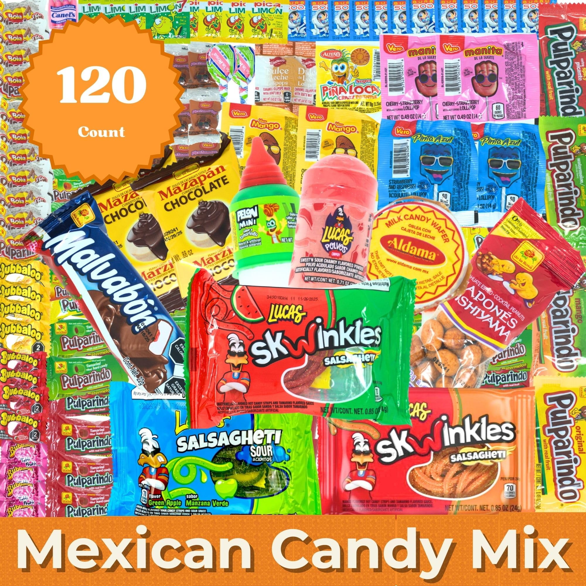 Mexican Candy Variety Pack ESF27 120 pieces, Authentic Dulces Mexicanos ...