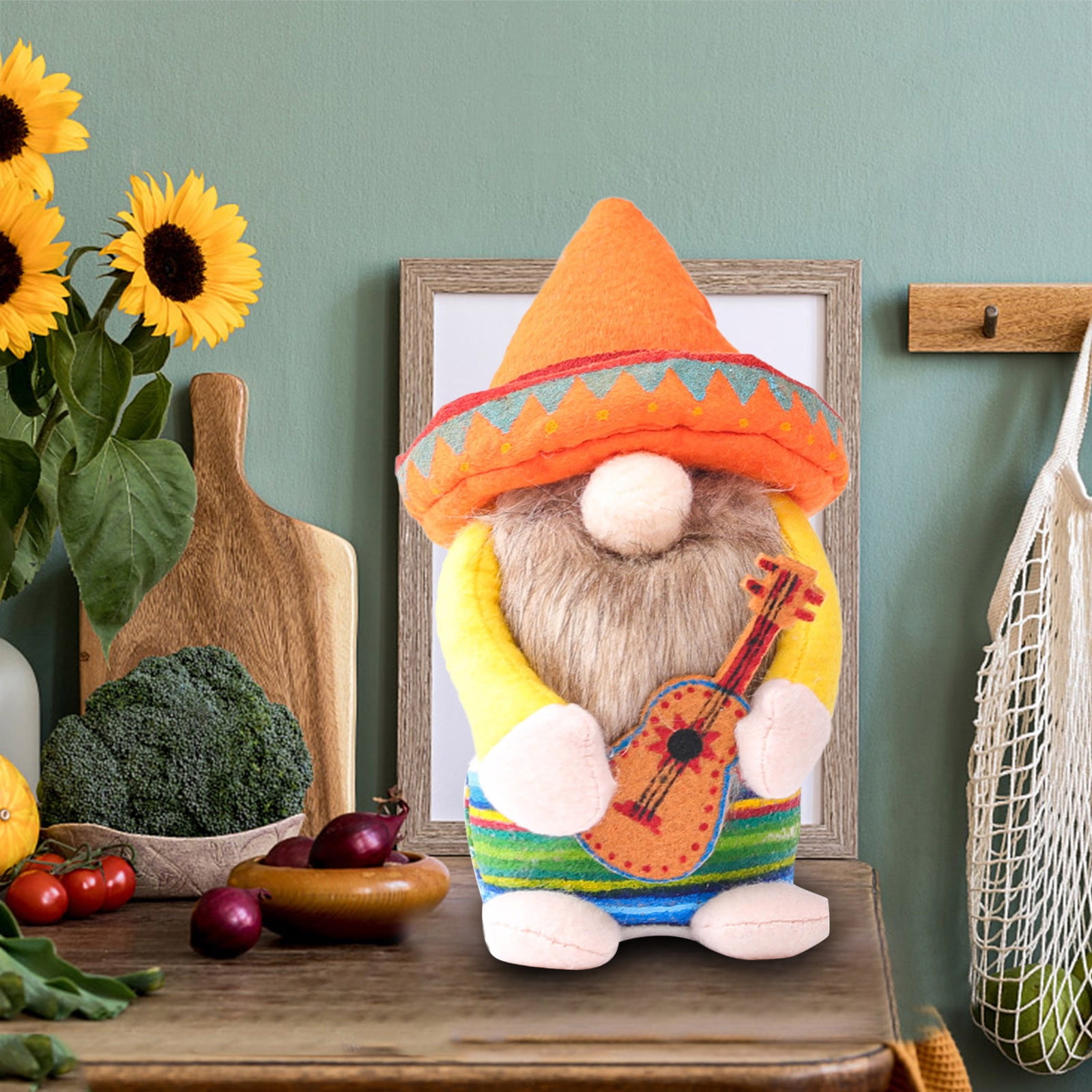 Mexican Carnival Wide Brimmed Hat Doll Instrument Doll Decoration ...