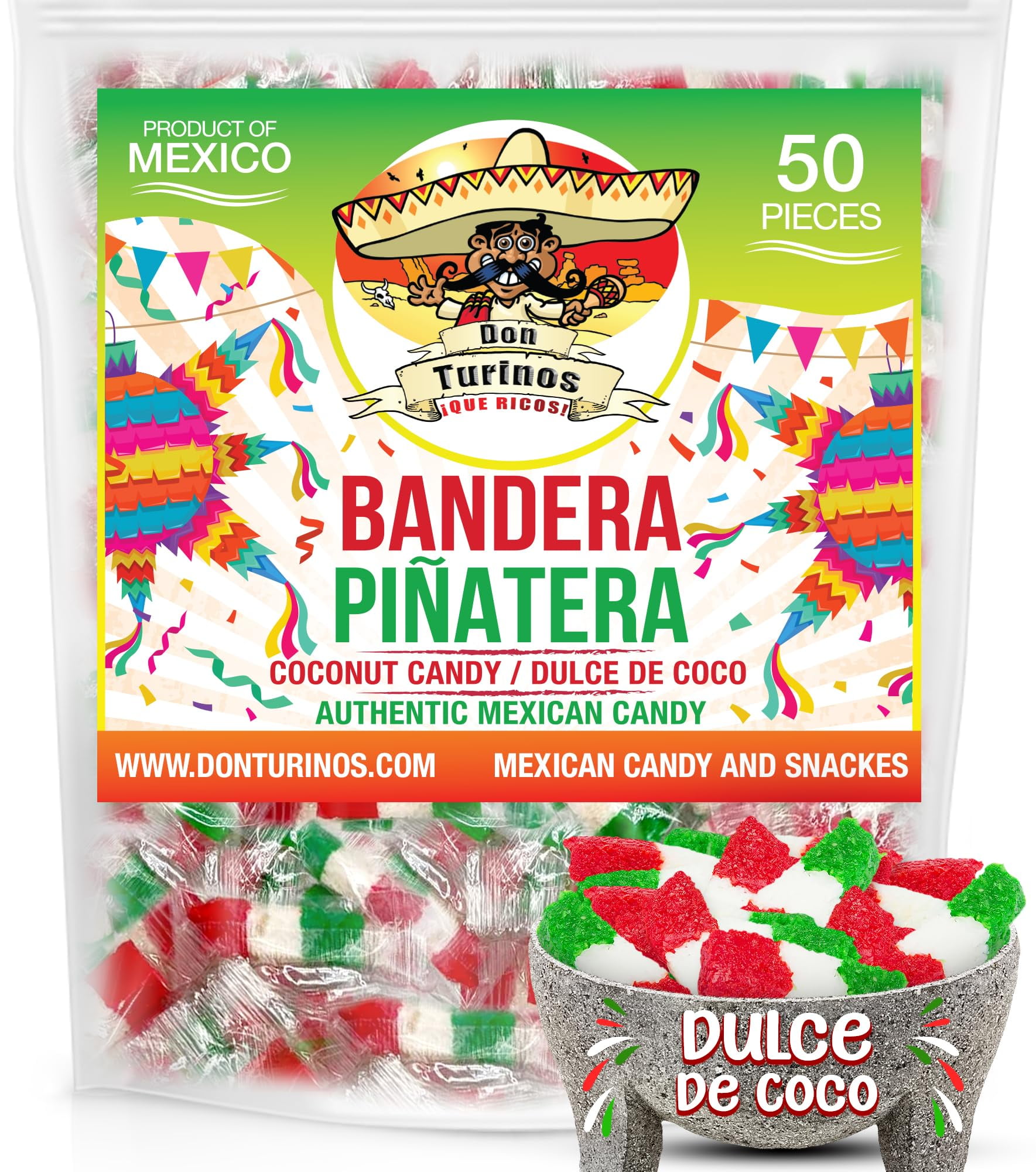 Mexican Coconut Candy 1 Pound MDA05 Fiesta Pack - Authentic Dulce De ...
