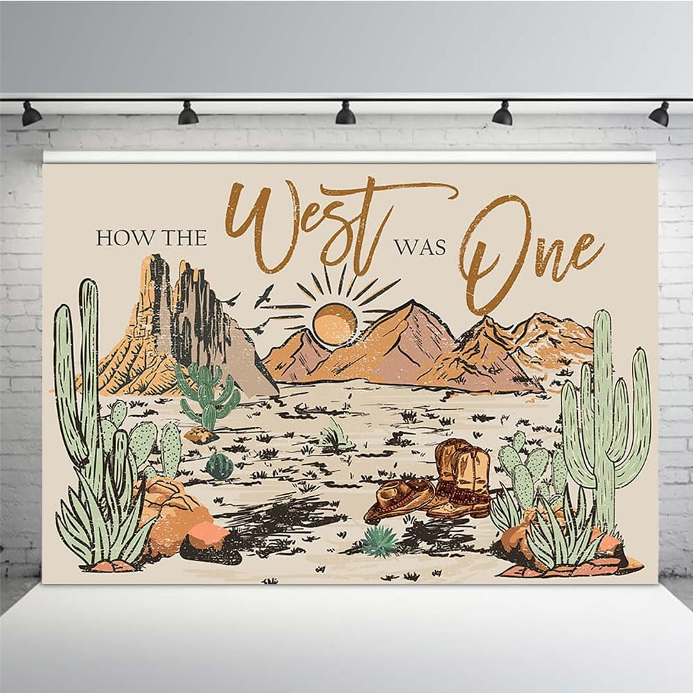 Mexican Cowboy Birthday Backdrop 1st Happy Birthday How The West was One Rustic Wild West Rodeo ...