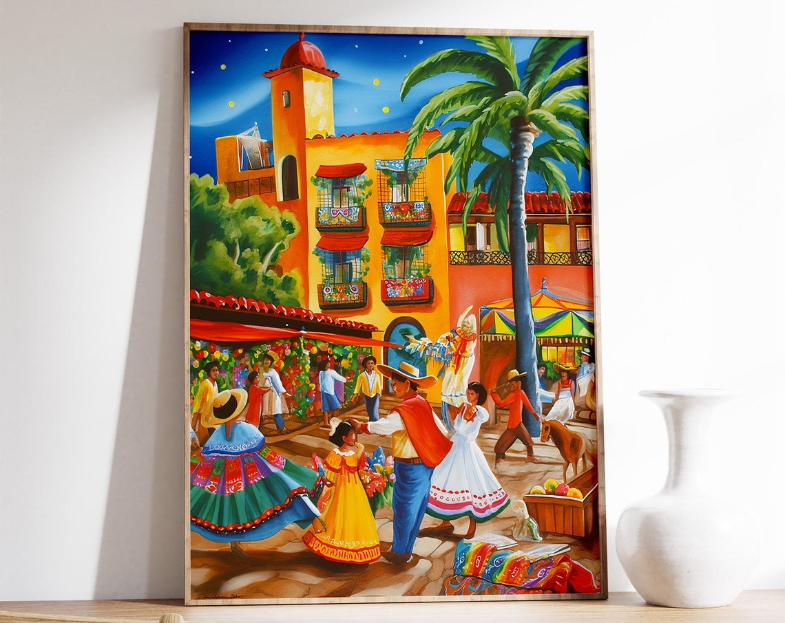 Mexican Culture Poster, Colourful Mexican Art Traditional Mexican ...