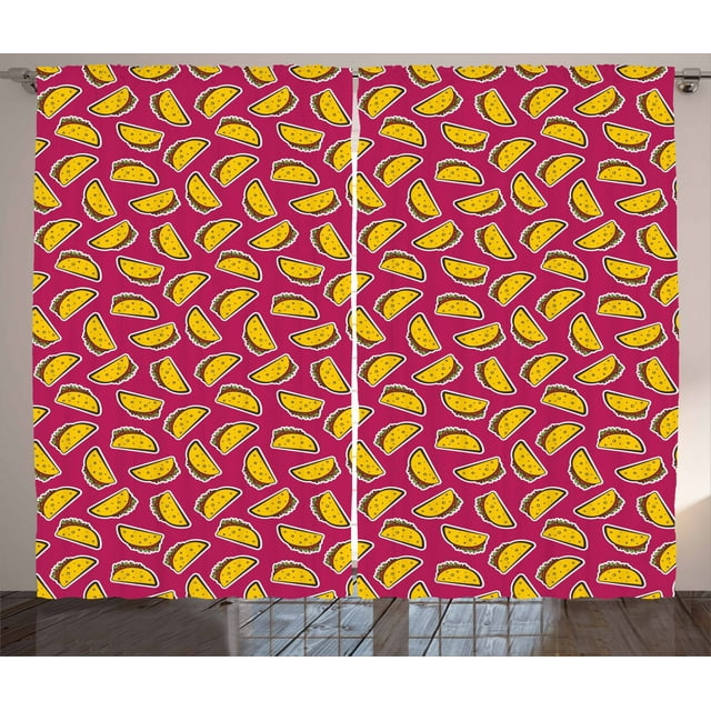 Mexican Curtains 2 Panels Set, Ethnic Latin Dish Local Yummiest from ...