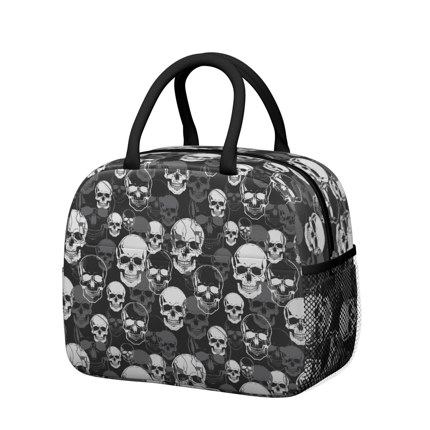 Mexican Day of the Dead Lunch Bag - Retro Skeleton & Mandala Print ...