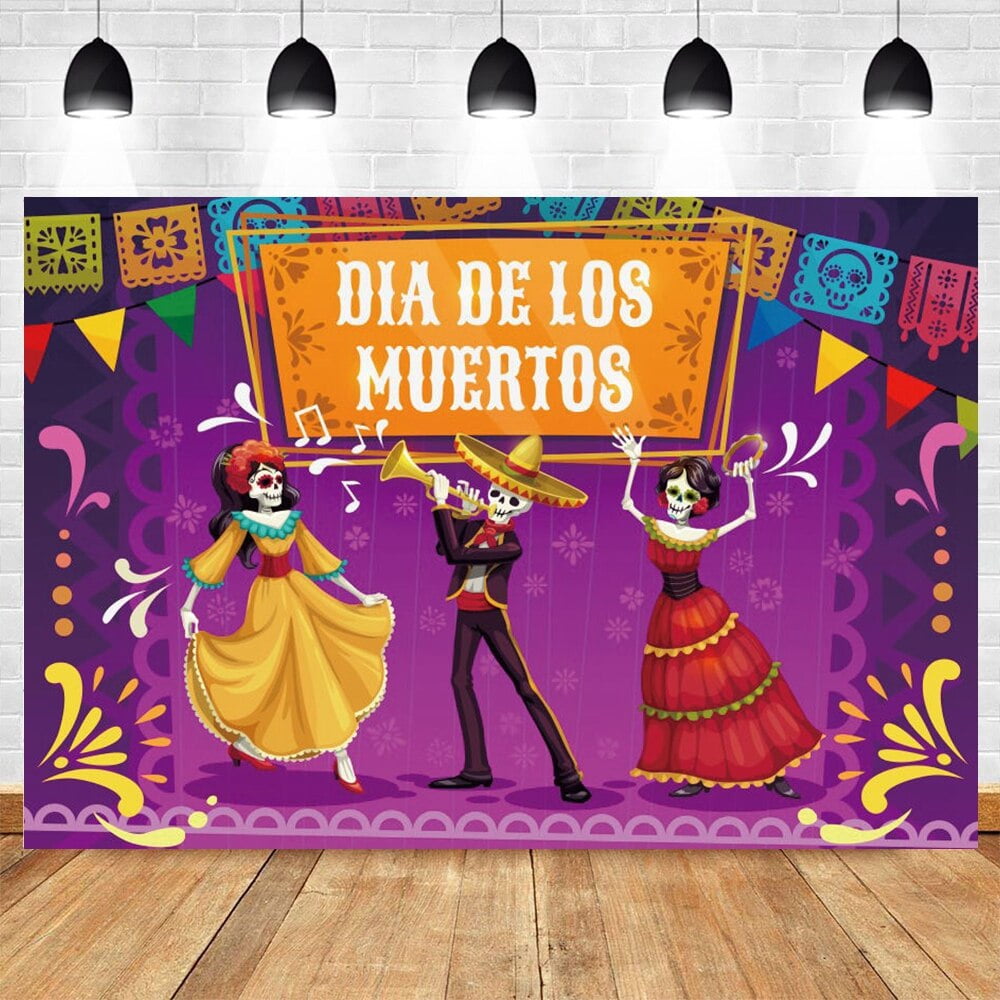 Mexican Day of The Dead Backdrop Sugar Skull Photography Background Dia ...