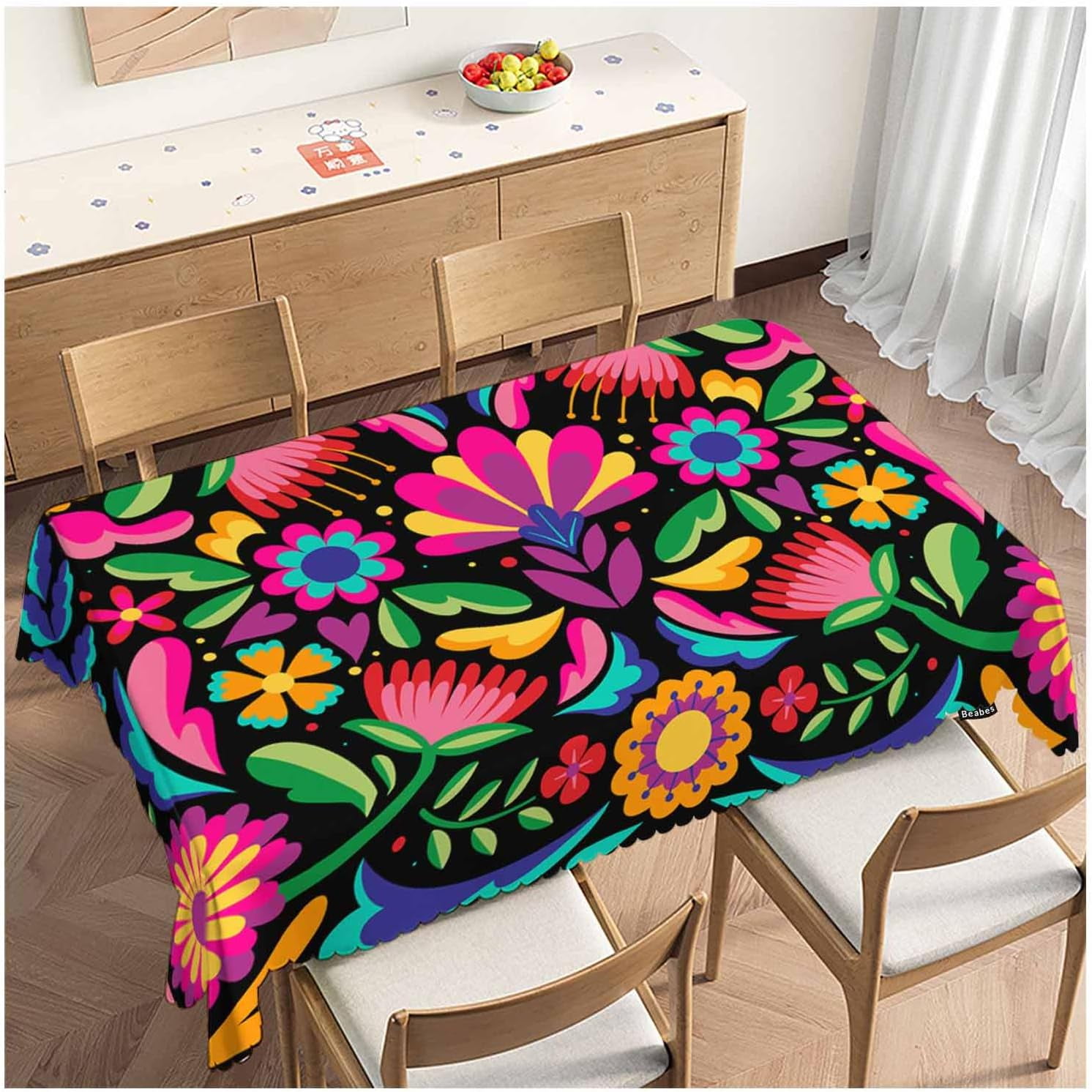 Mexican Day of The Dead Floral Tablecloths Mexico Fiesta Party r Dia DE ...
