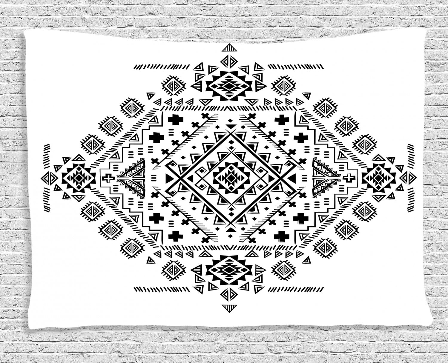 Mexican Decorations Tapestry, Ancient Maya with Prehistoric Geometric ...