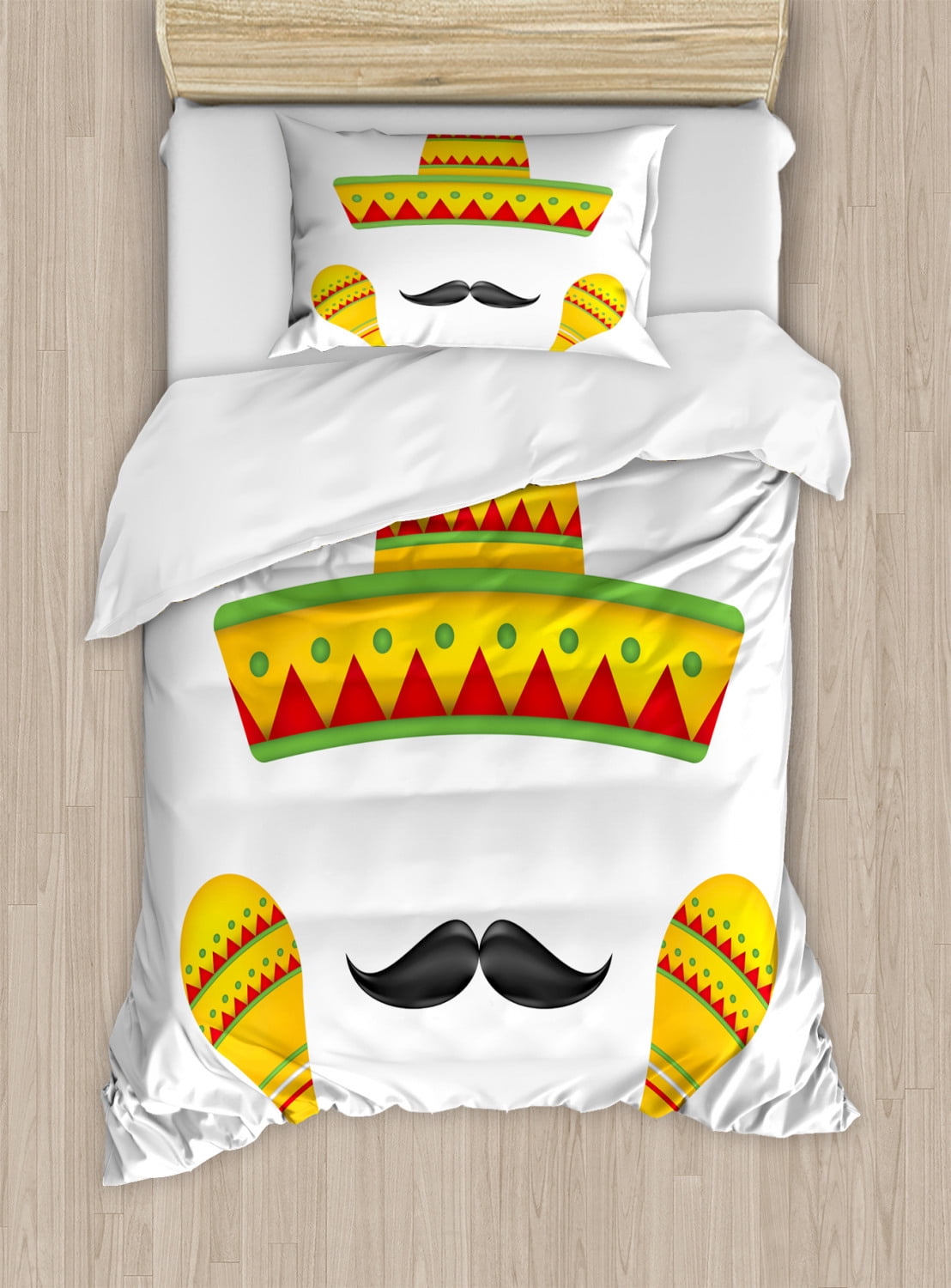 Mexican Decorations Twin Size Duvet Cover Set, Famous Centerpiece Icons ...