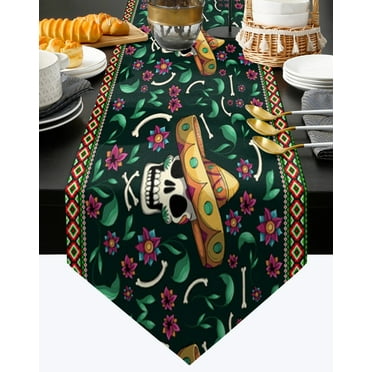 Ethnic Geometric Black And White Table Runners Home Kitchen Dining ...