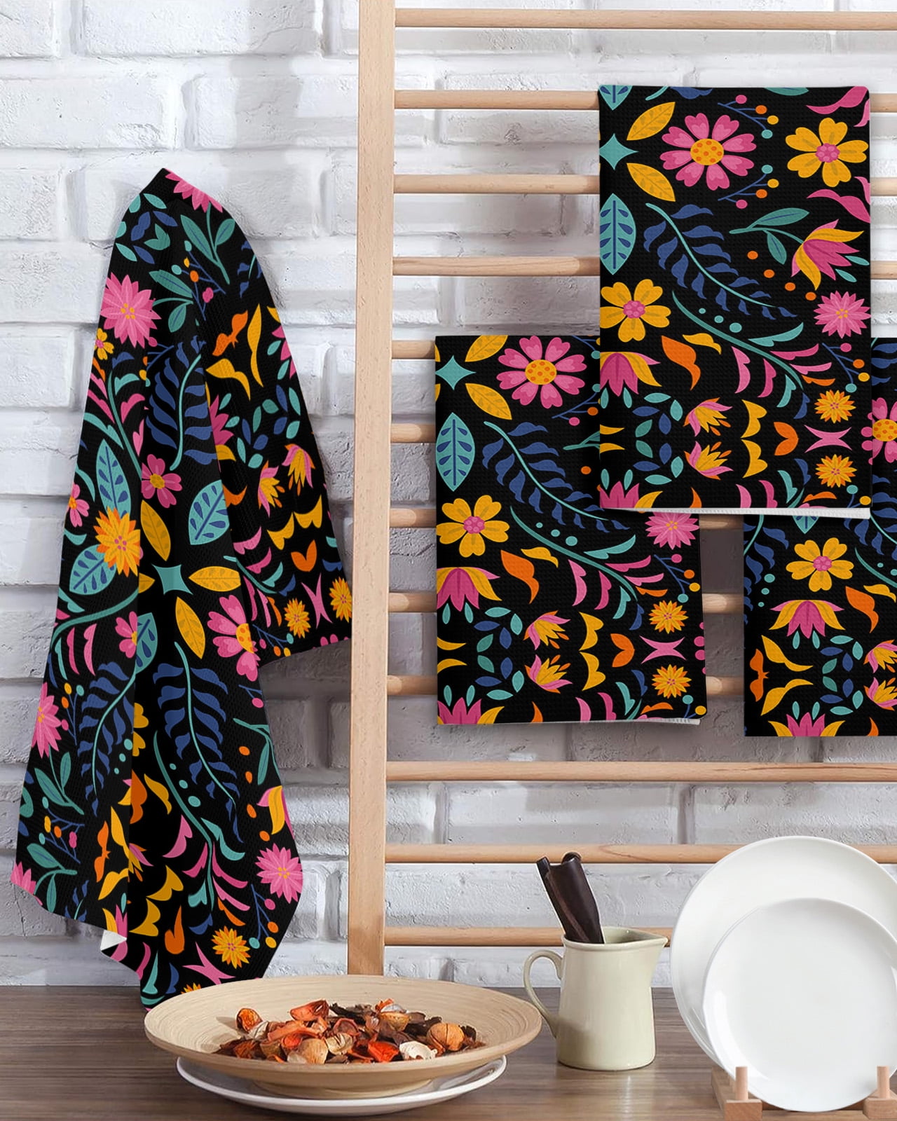 Mexican Festival Pattern Texture Kitchen Cleaning Cloth Towel Waffle ...