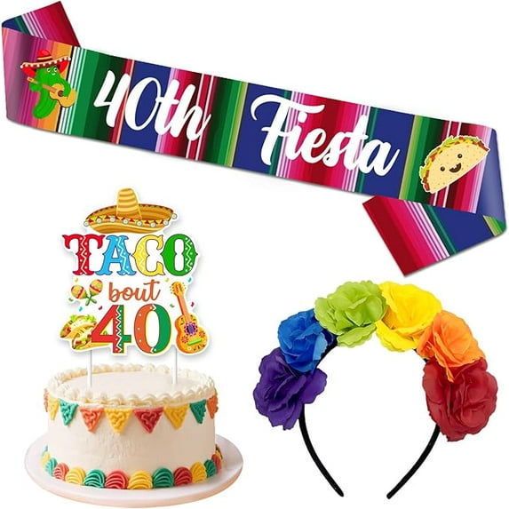 Mexican Fiesta 40th Birthday Party Decorations, Taco Bout 40 Birthday ...