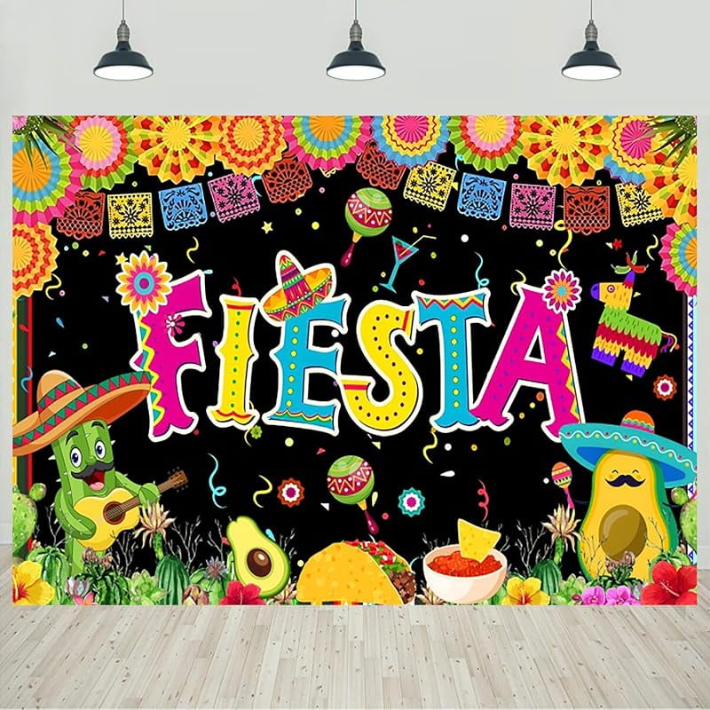 Mexican Fiesta Backdrop Cinco De Mayo Party Photography Background ...