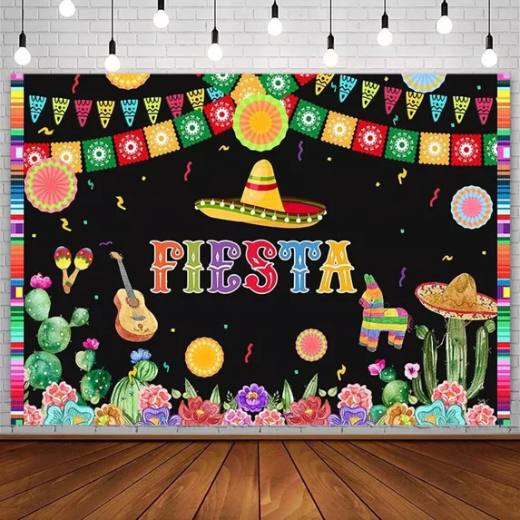 Mexican Fiesta Backdrop Mexican Party Decorations 8x4FT Mexican Theme ...