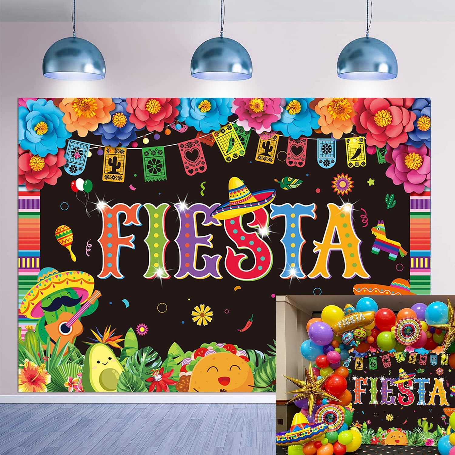 Mexican Fiesta Backdrop Mexican Party Decorations Mexican Theme Paper ...
