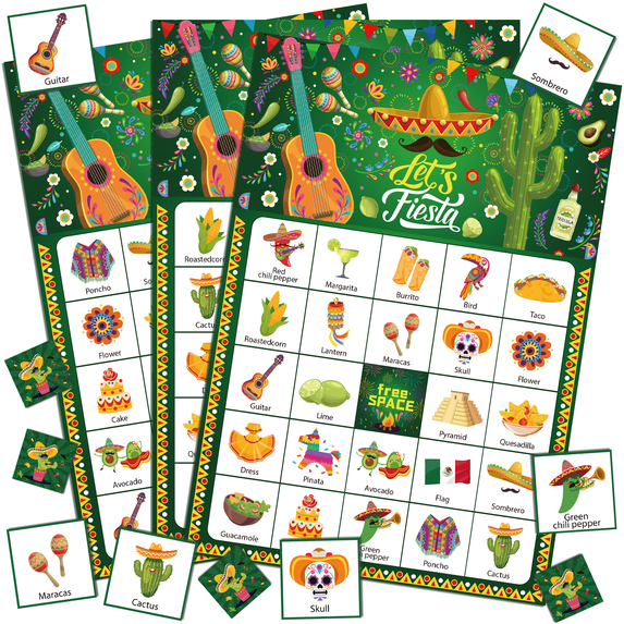 Mexico Bingo Game Cards for Cinco De Mayo Decorations, 38pcs Fiesta ...