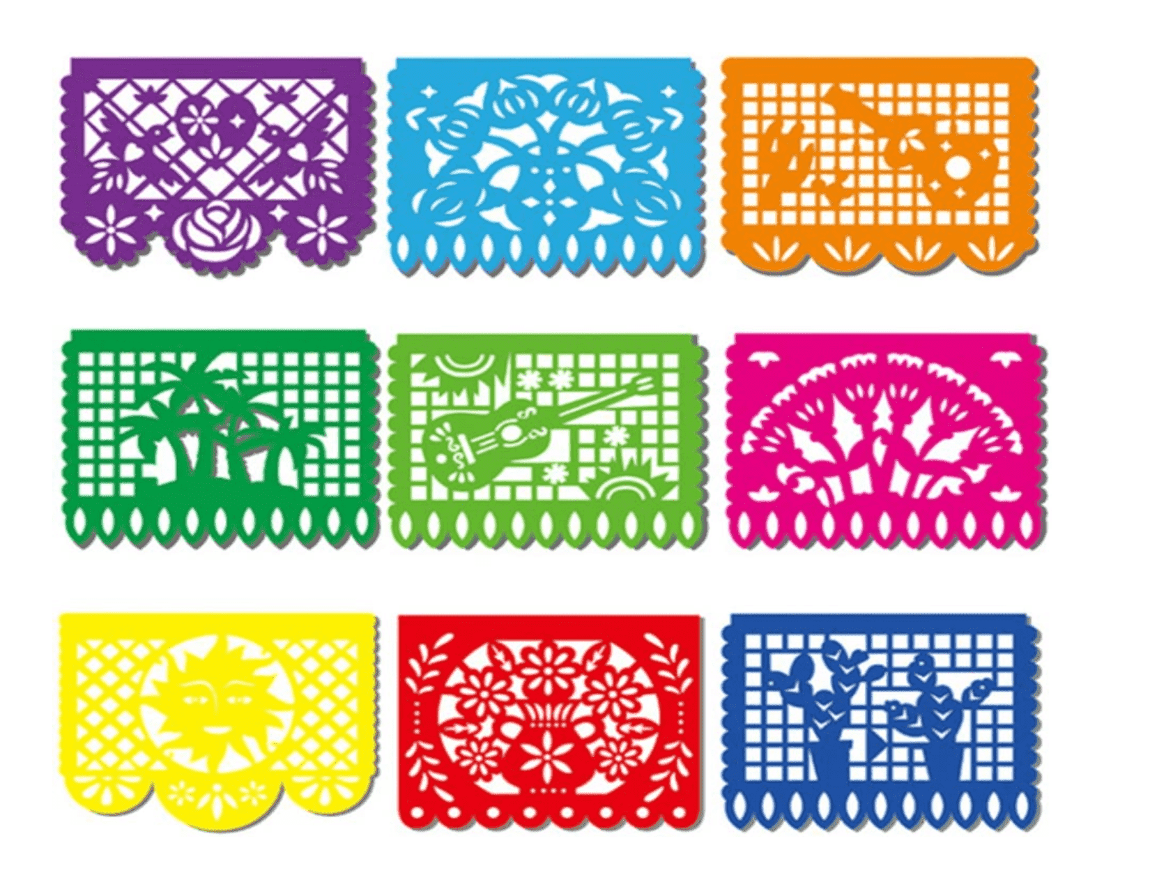 Mexican Fiesta Bright Colored Banners Edible Image Icing Cake Topper ...