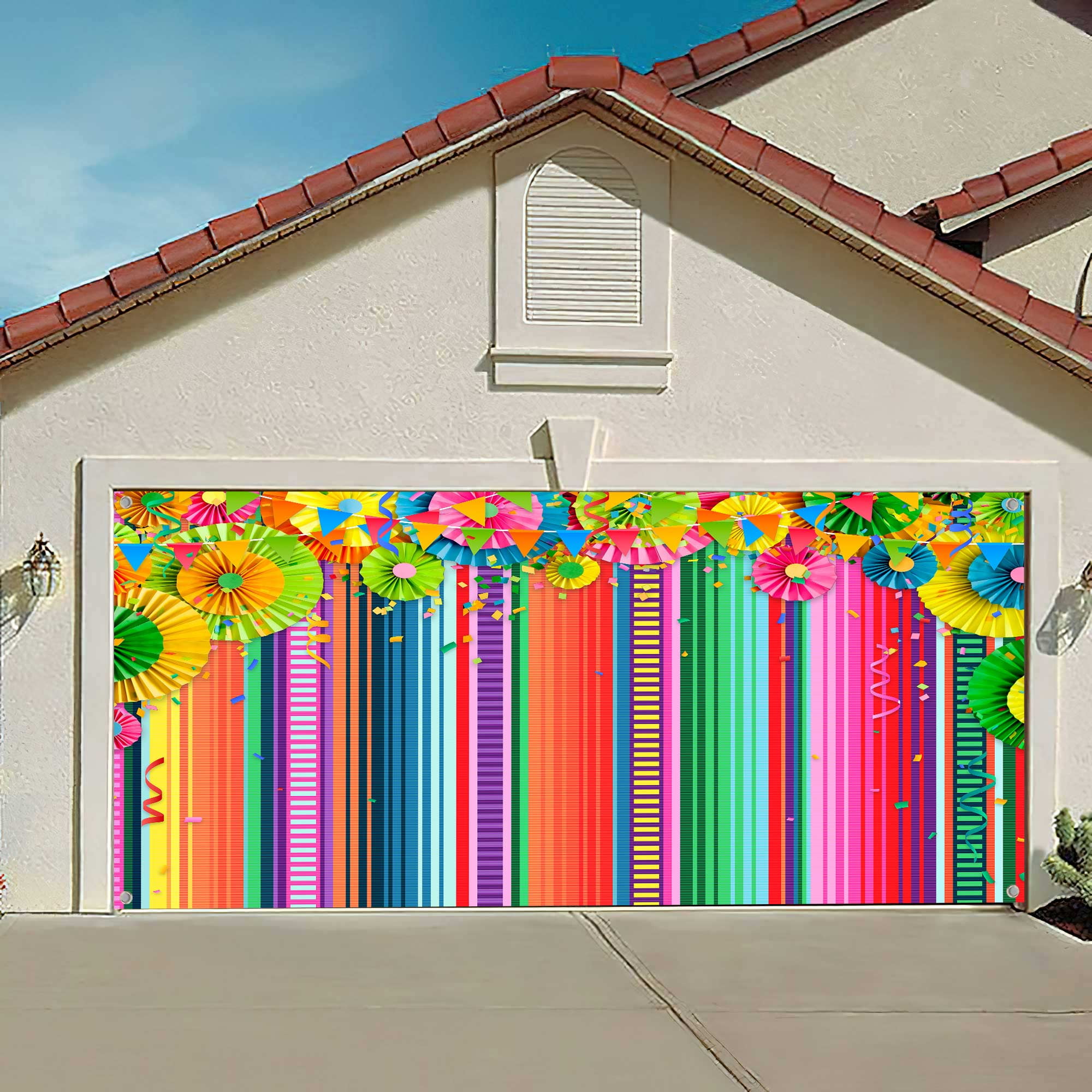 Mexican Fiesta Garage Door Decorations Background Cinco De Mayo Party ...