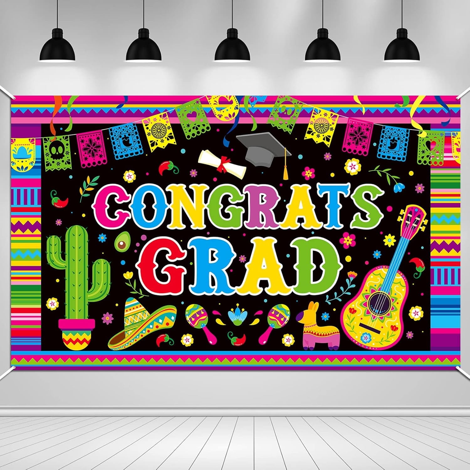 Mexican Fiesta Graduation Decorations Banner, Mexico Graduate Backdrop ...