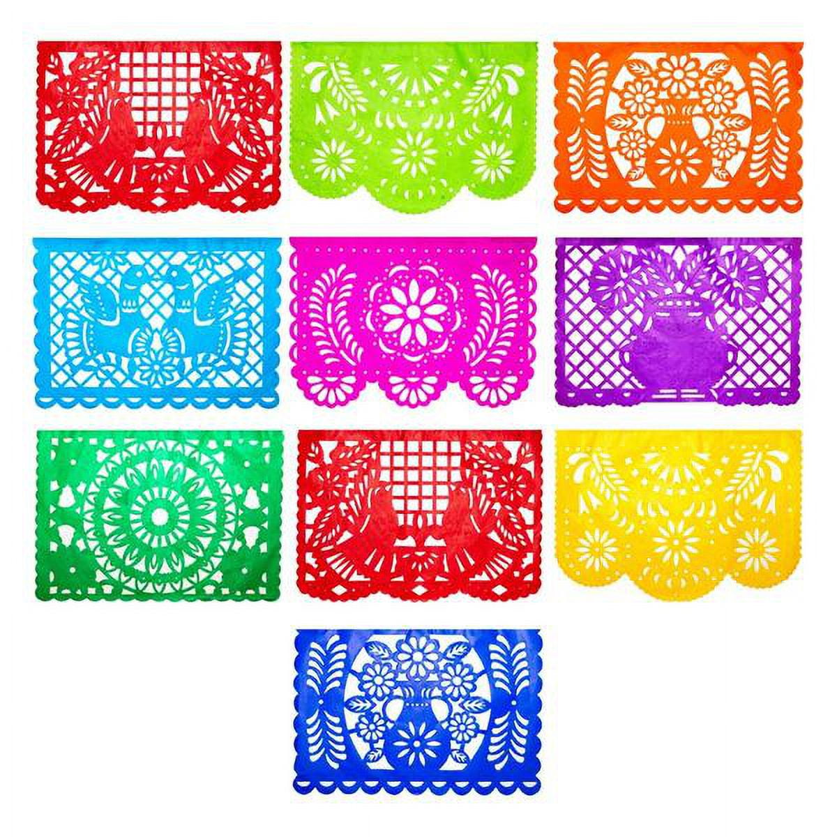 Mexican Fiesta Papel Picado Banner 4 Pack, Each Banner 14 feet Long ...