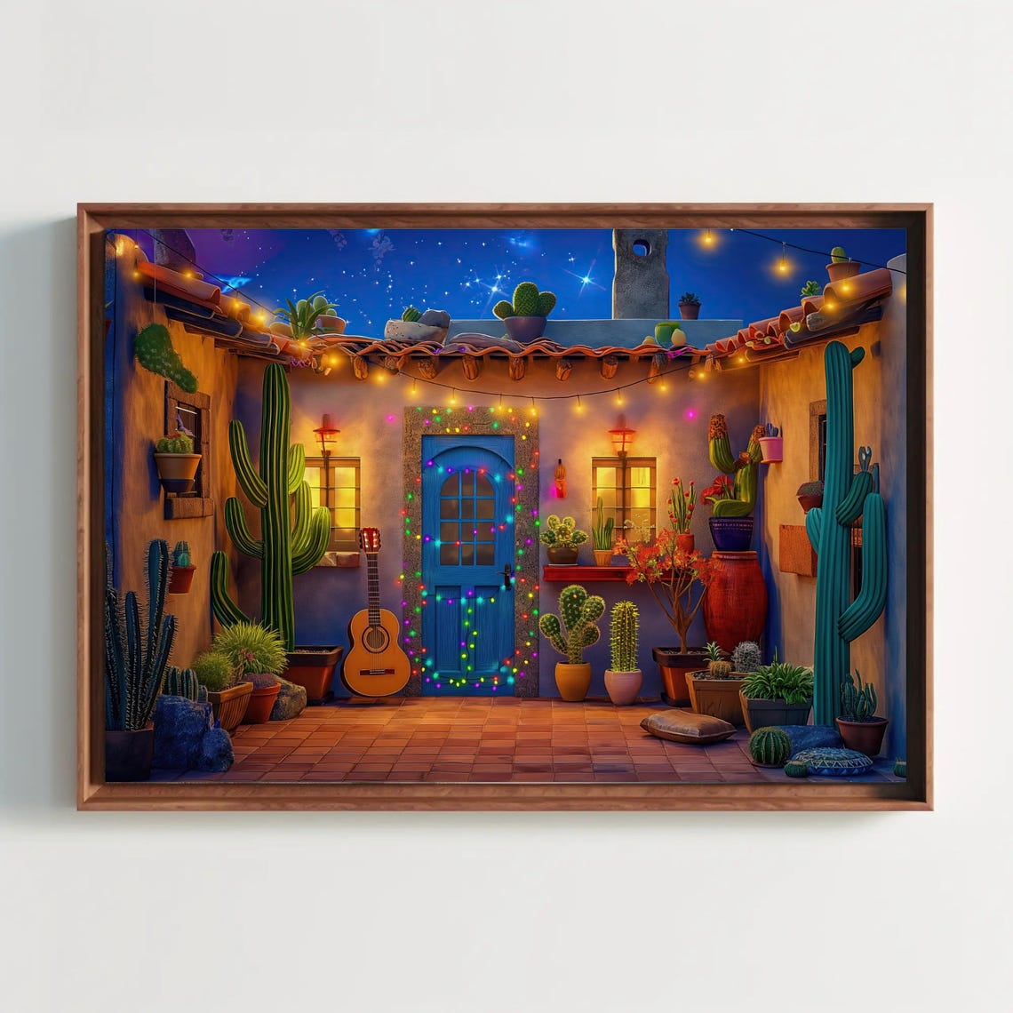 Mexican Fiesta Party Courtyard Canvas | Mexican Celebration Wall Art ...