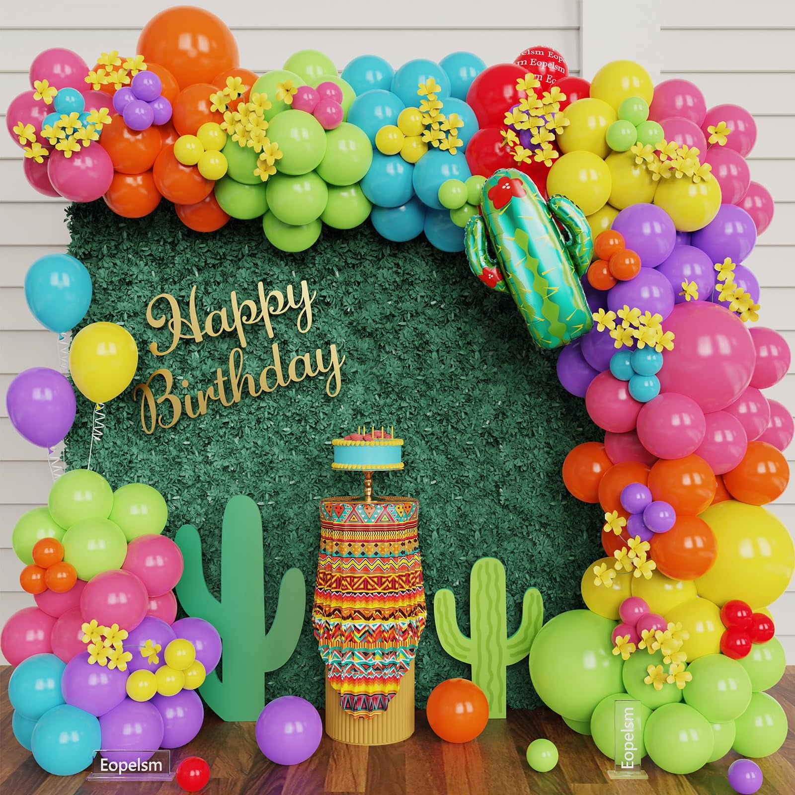 Mexican Fiesta Party Decorations 146pcs Fiesta AFN1Pastel Balloon Arch ...
