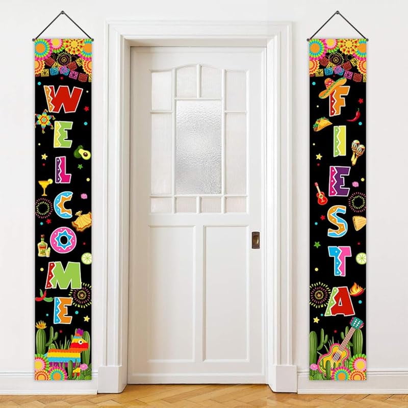 Mexican Fiesta Party Decorations Welcome Fiesta Porch Signs for Cinco ...