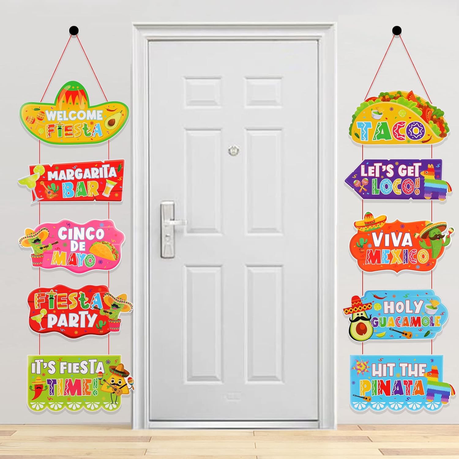 Mexican Fiesta Party Door Hanging, Cinco De Mayo Welcome Banner for ...