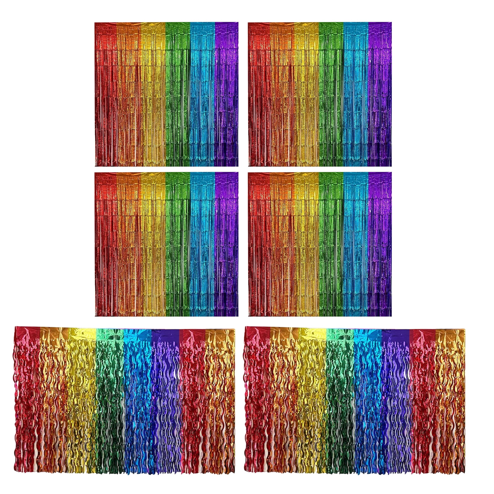 Mexican Fiesta Party Table Skirt Wavy Metallic Tinsel Foil Fringe ...