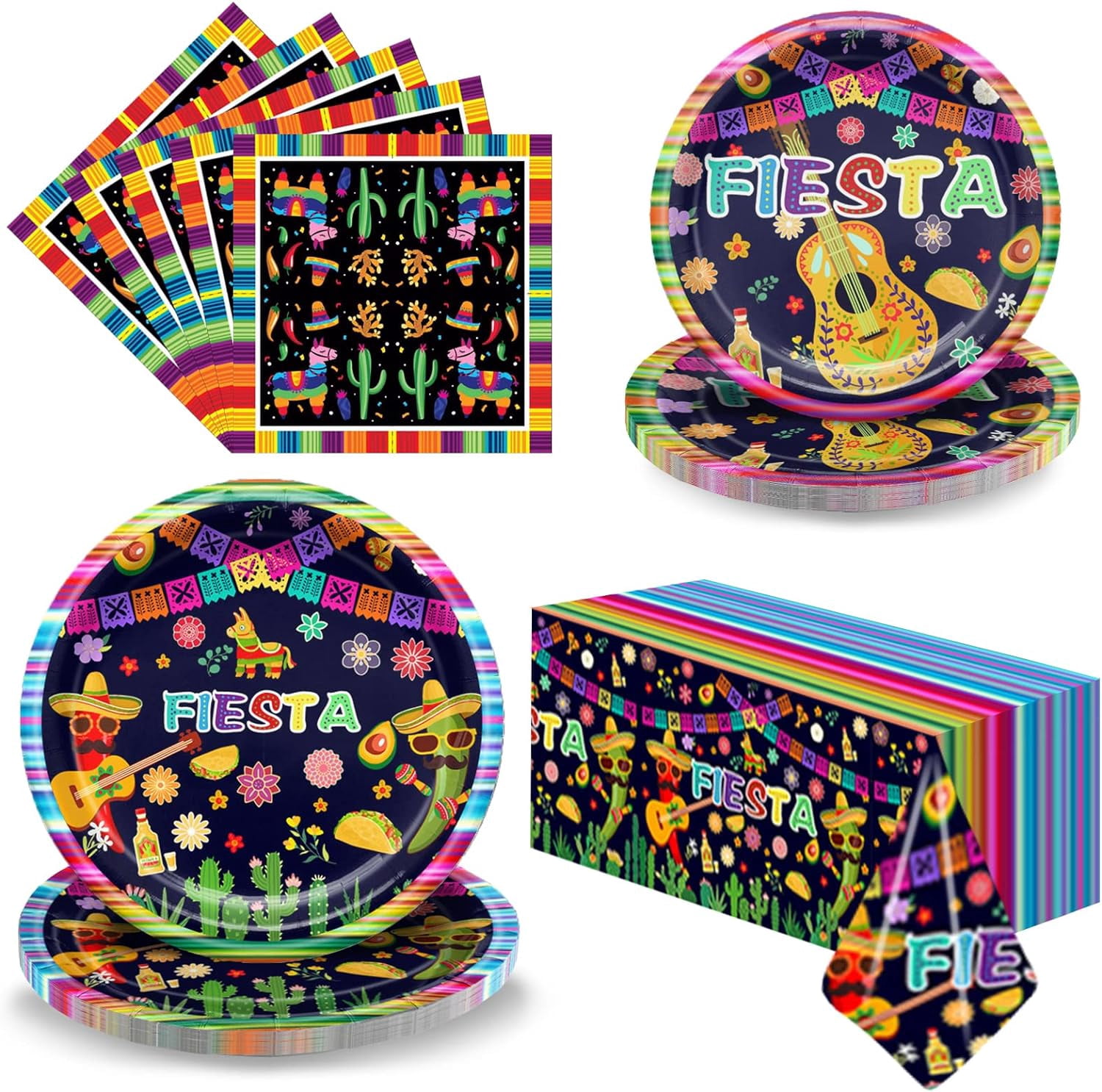 Mexican Fiesta Party Tableware Set,Mexican Party Supplies ...